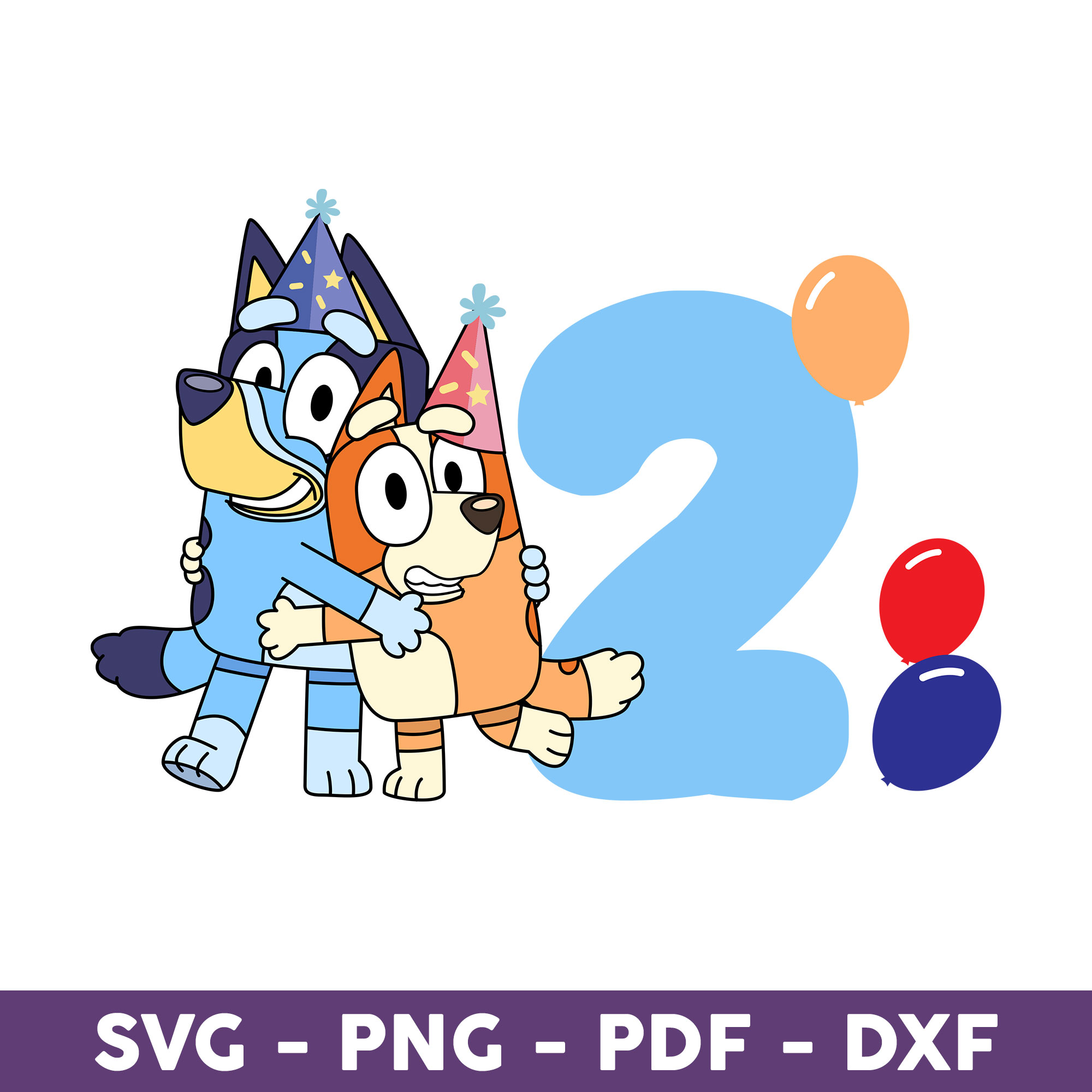 Bluey And Bingo Hug Happy Birthday Tow, Of The Birthday Svg, - Inspire ...