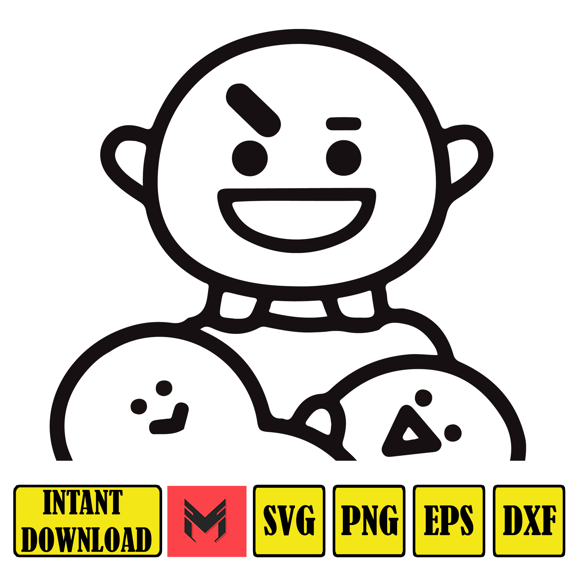 Bt21 Files, bt21 Characters, bt21 svg, bt21, Clipart, Silhou | Inspire ...