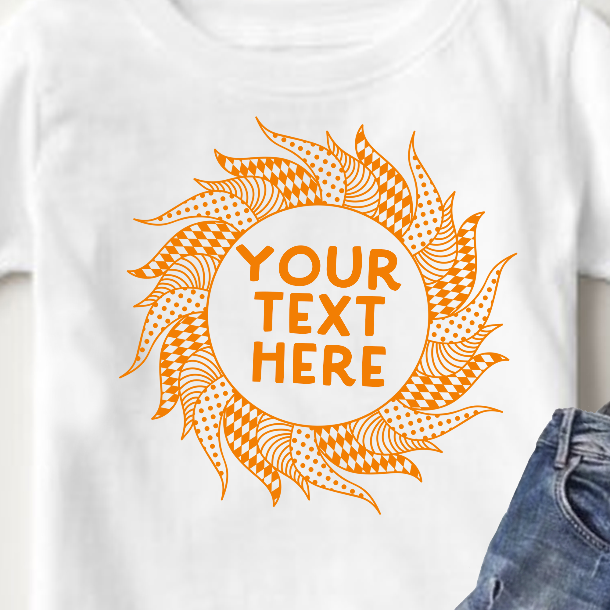 Yellow Sunflower frame graphic arts Mandala Yellow black flo - Inspire ...