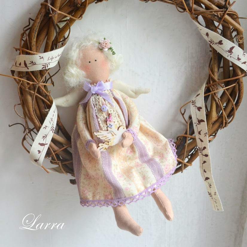 Little Angel with a bird Tilda doll Tilda angel Handmade dol - Inspire ...