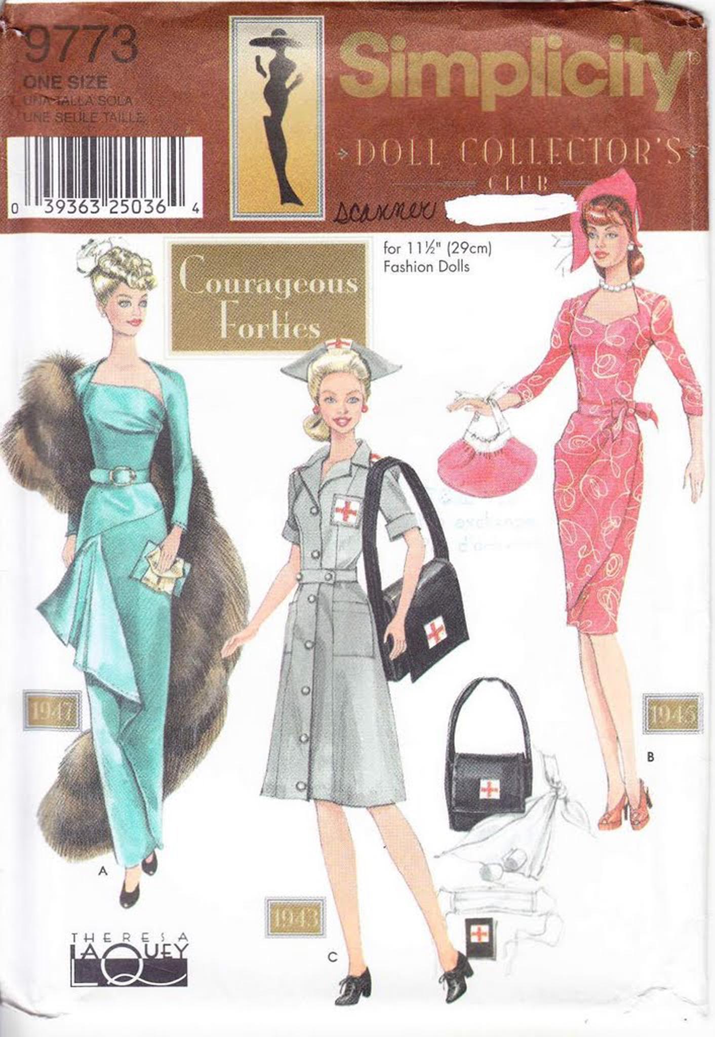 Simplicity 9773 Doll clothes pattern sewing for 11 1/2" Barb | Inspire ...