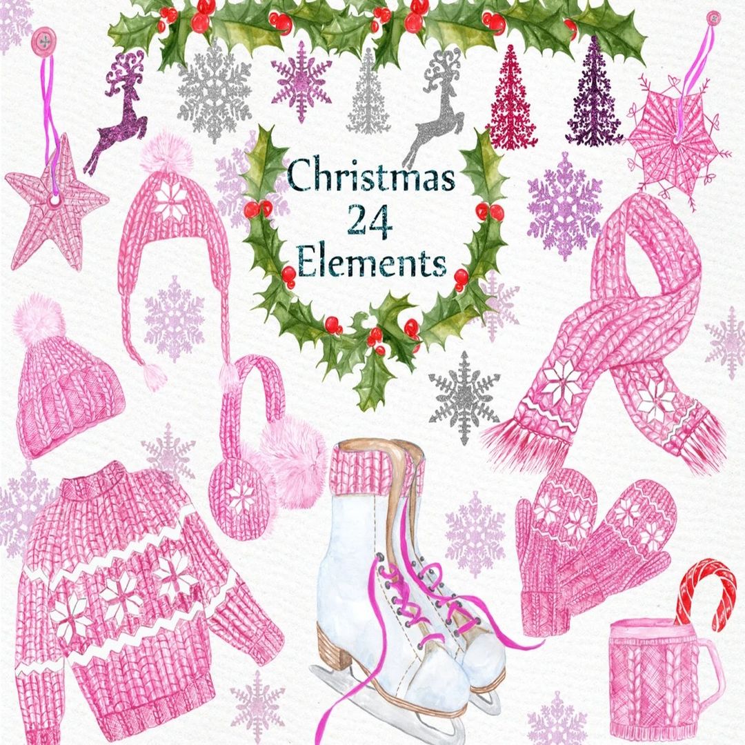 Watercolor Christmas clipart: ""WINTER CLIPART"" Christmas C | Inspire ...