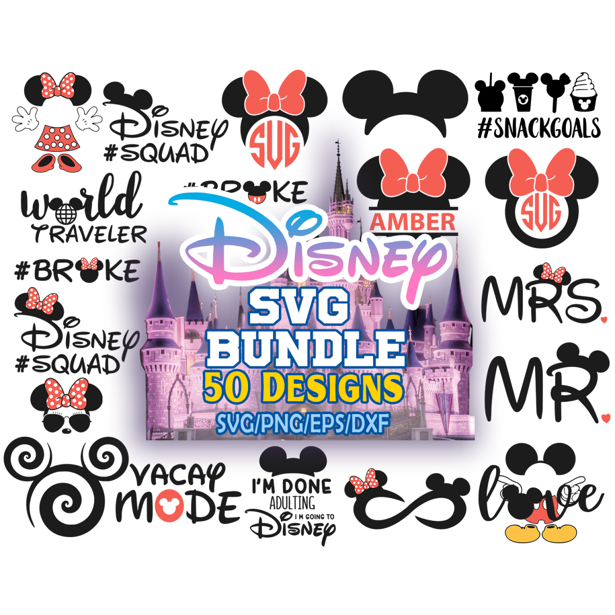 50 Files Disney SVG Bundle - Inspire Uplift