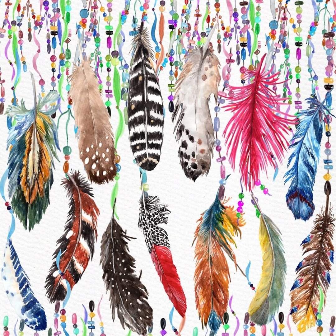 Feathers Watercolor Clipart: "FEATHERS CLIP ART" Tribal clip | Inspire ...