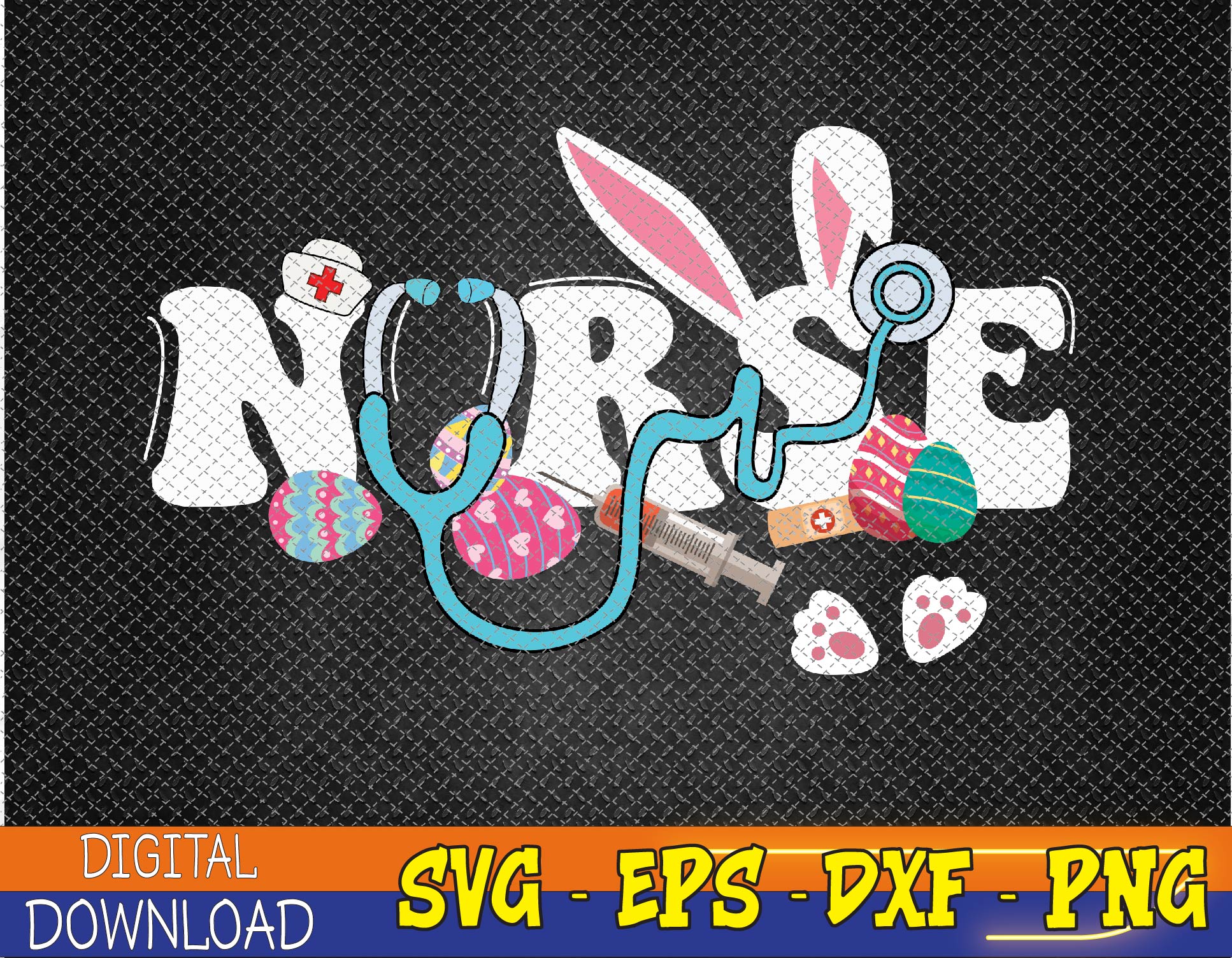 Cute Easter Nurse easter bunny Easter Gifts For Nurses Svg, - Inspire ...