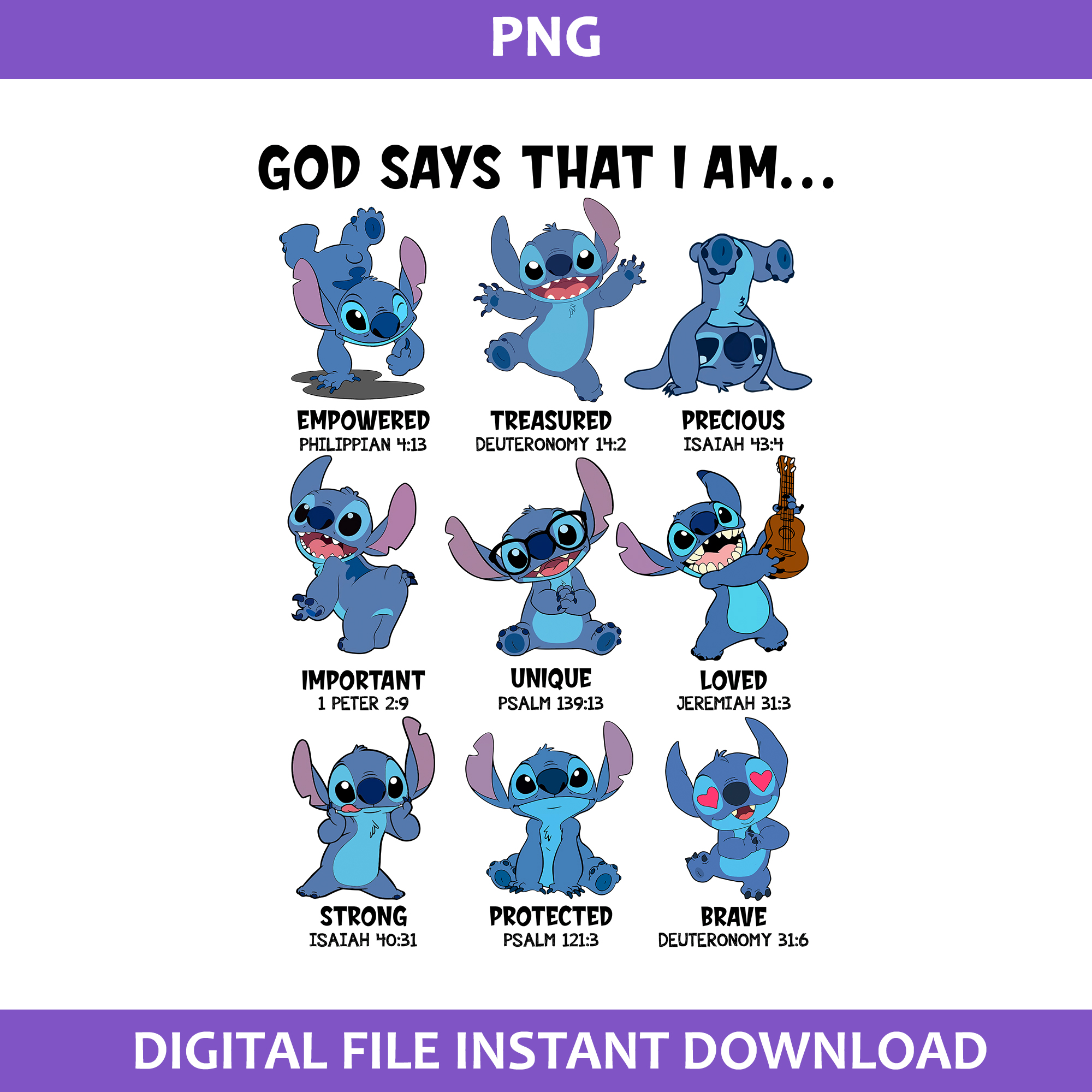 God Says That I Am Stitch Png, Stich Png, Disney World Png, | Inspire ...