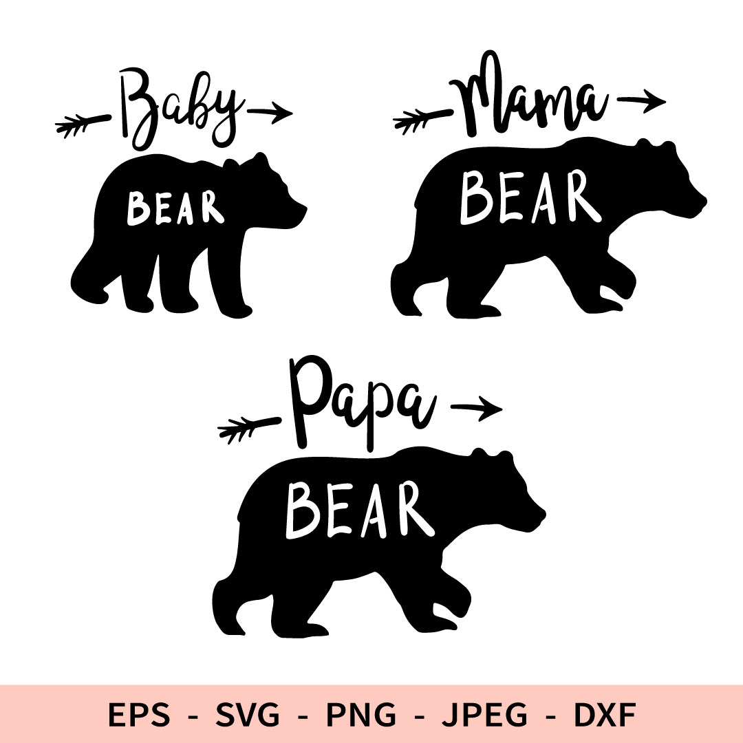Bear Svg Mama Bear File for Cricut Baby Animal Silhouette Dx | Inspire ...