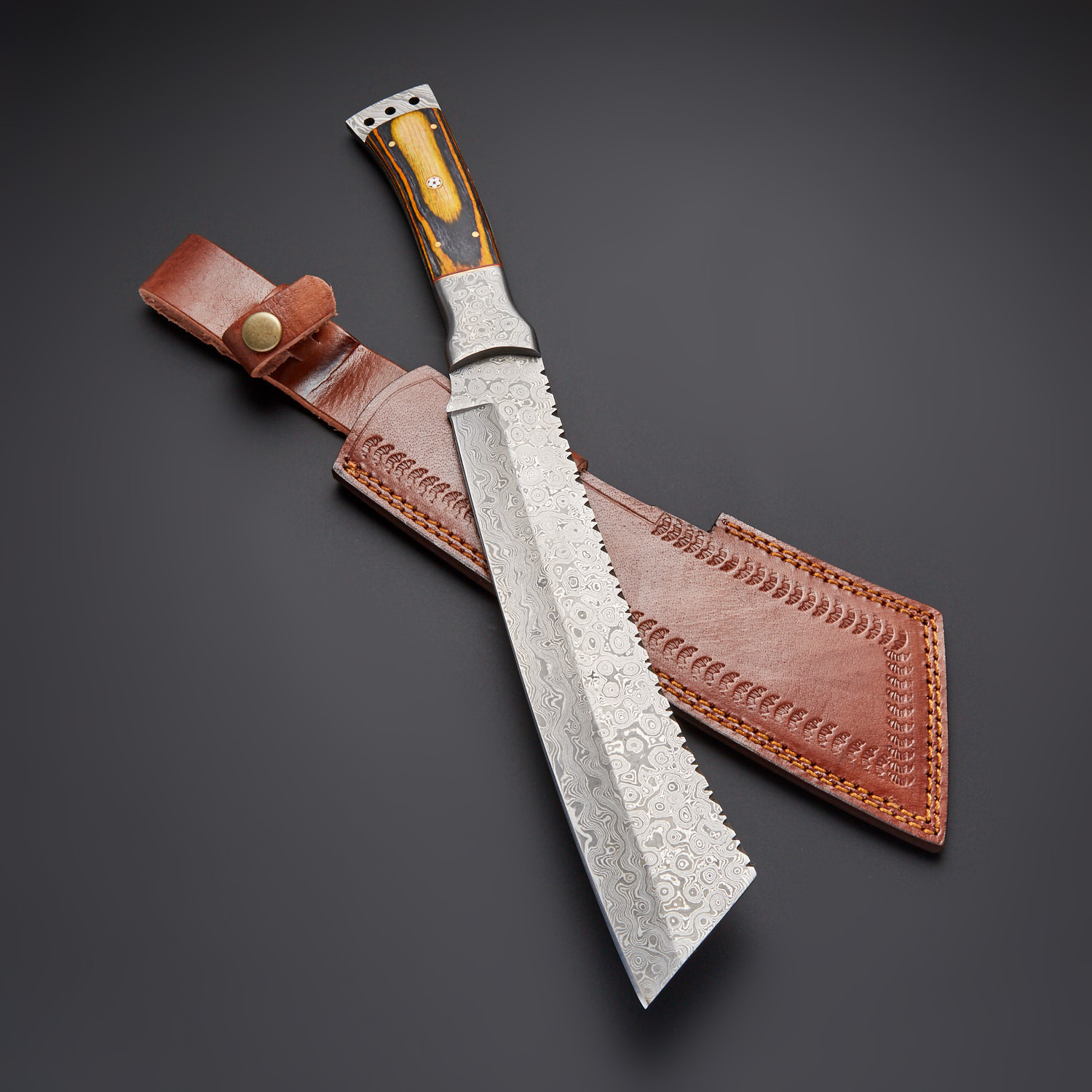 custom handmade damascus steel tracker bowie hunting knife w | Inspire ...