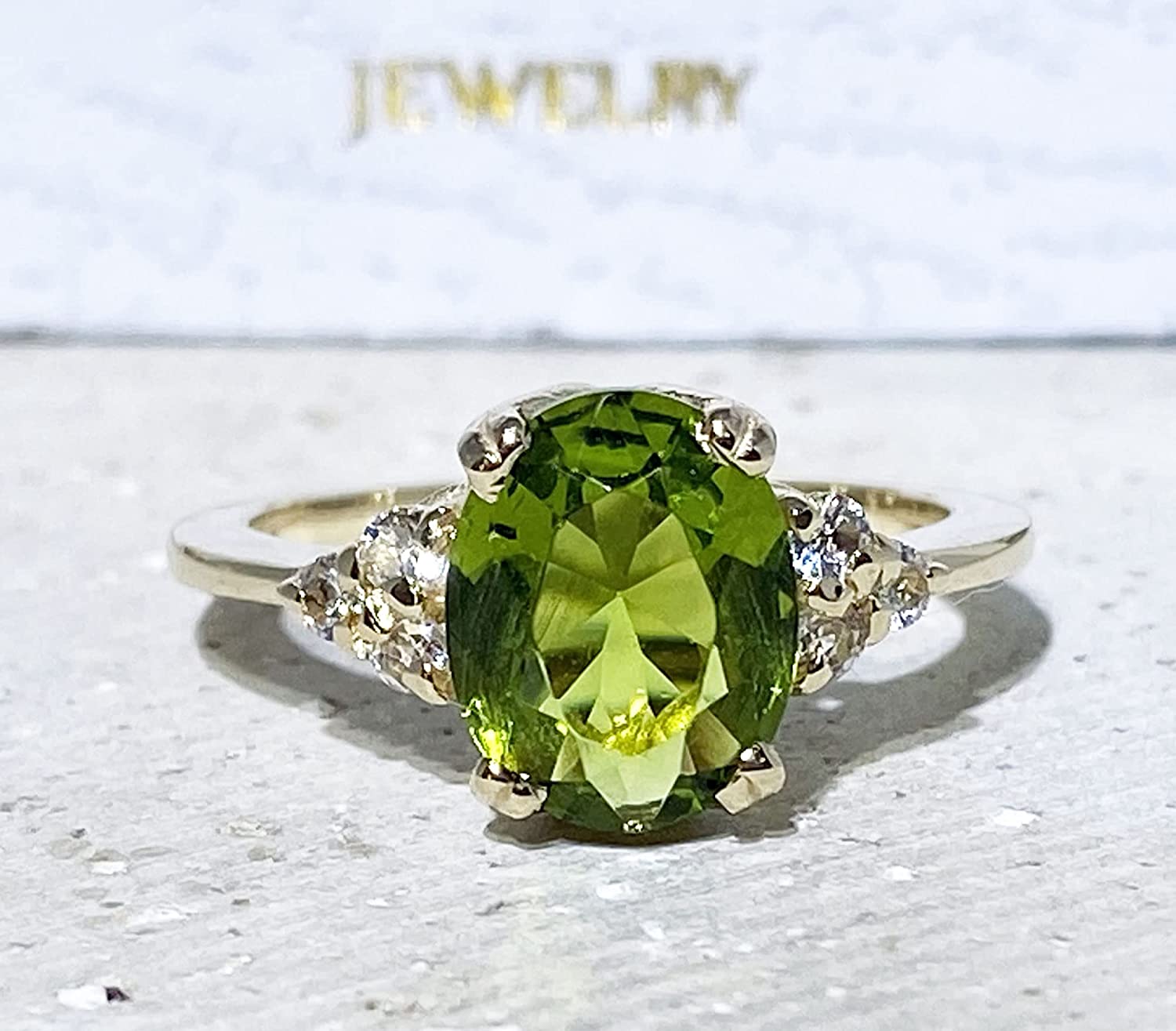 Peridot Ring - August Birthstone - Statement Ring - Inspire Uplift