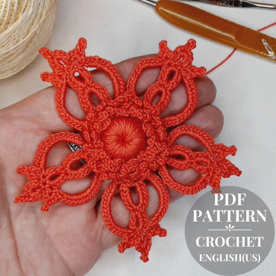 Crochet flower pattern. Blossom applique. Lace flowers patte - Inspire ...
