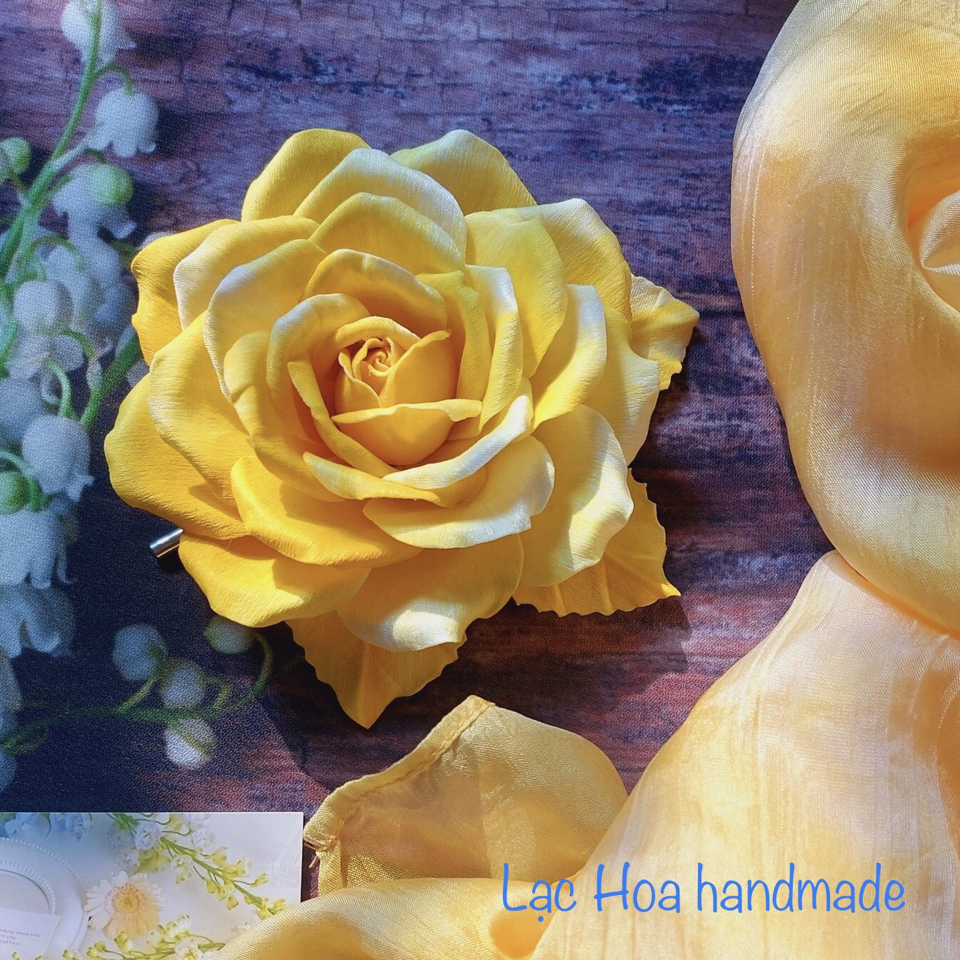 Fabric, silk flower pin brooch | Inspire Uplift