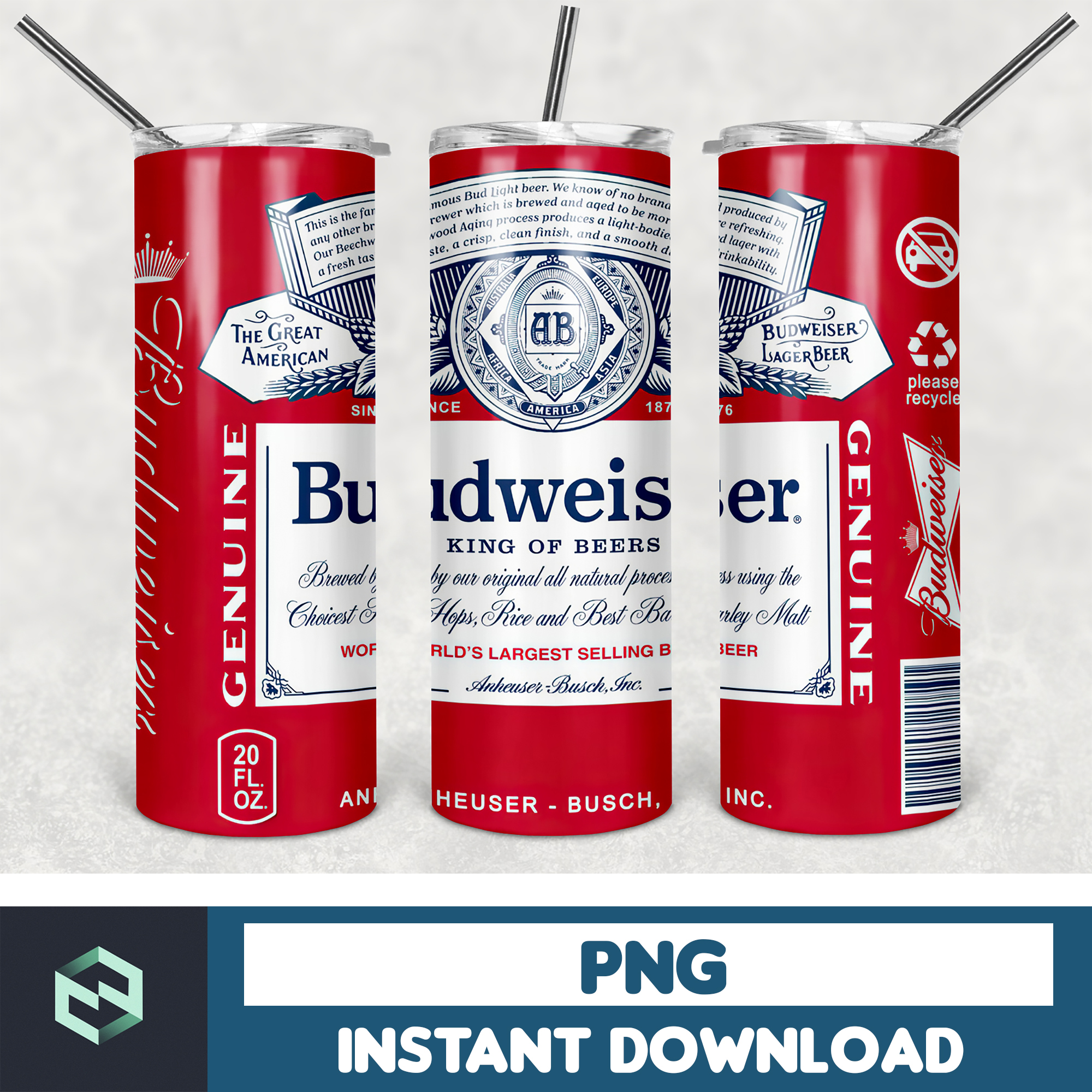 Budweiser Tumbler Drink Designs PNG High Quality, Designs 20 | Inspire ...