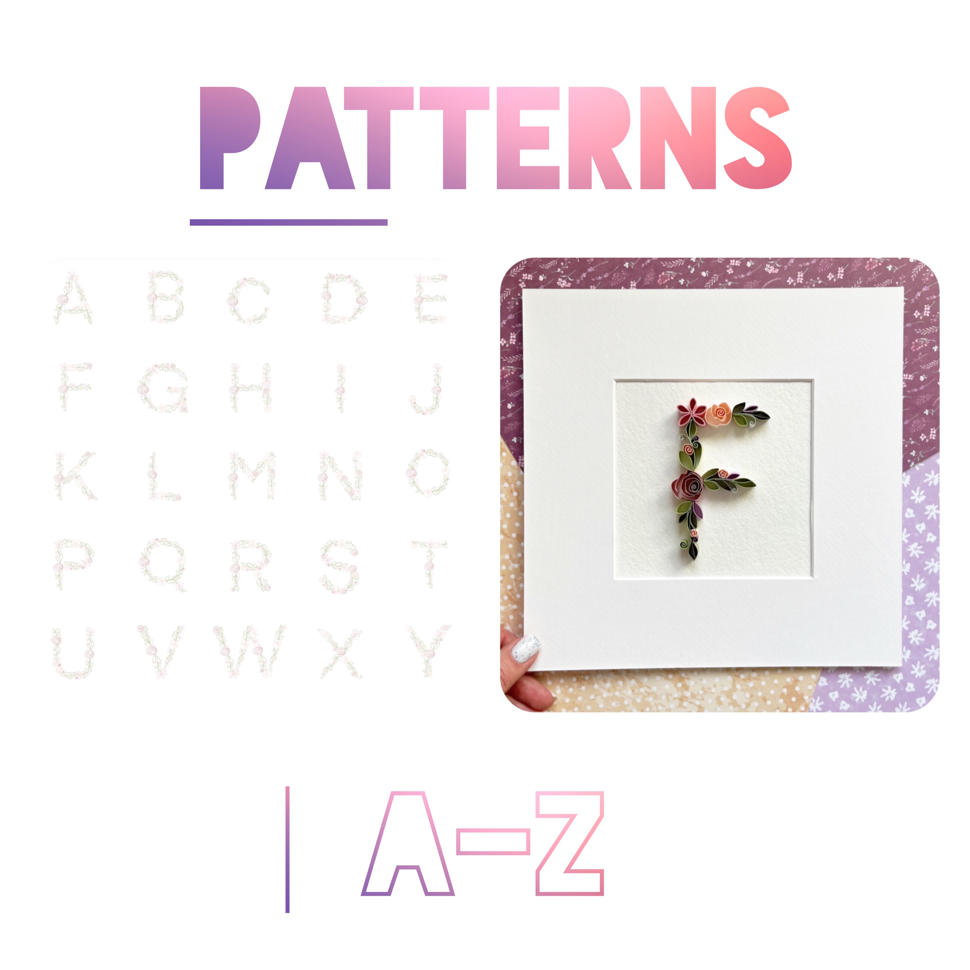Set of patterns to make quilled letters | Alphabet A-Z | Qui | Inspire ...