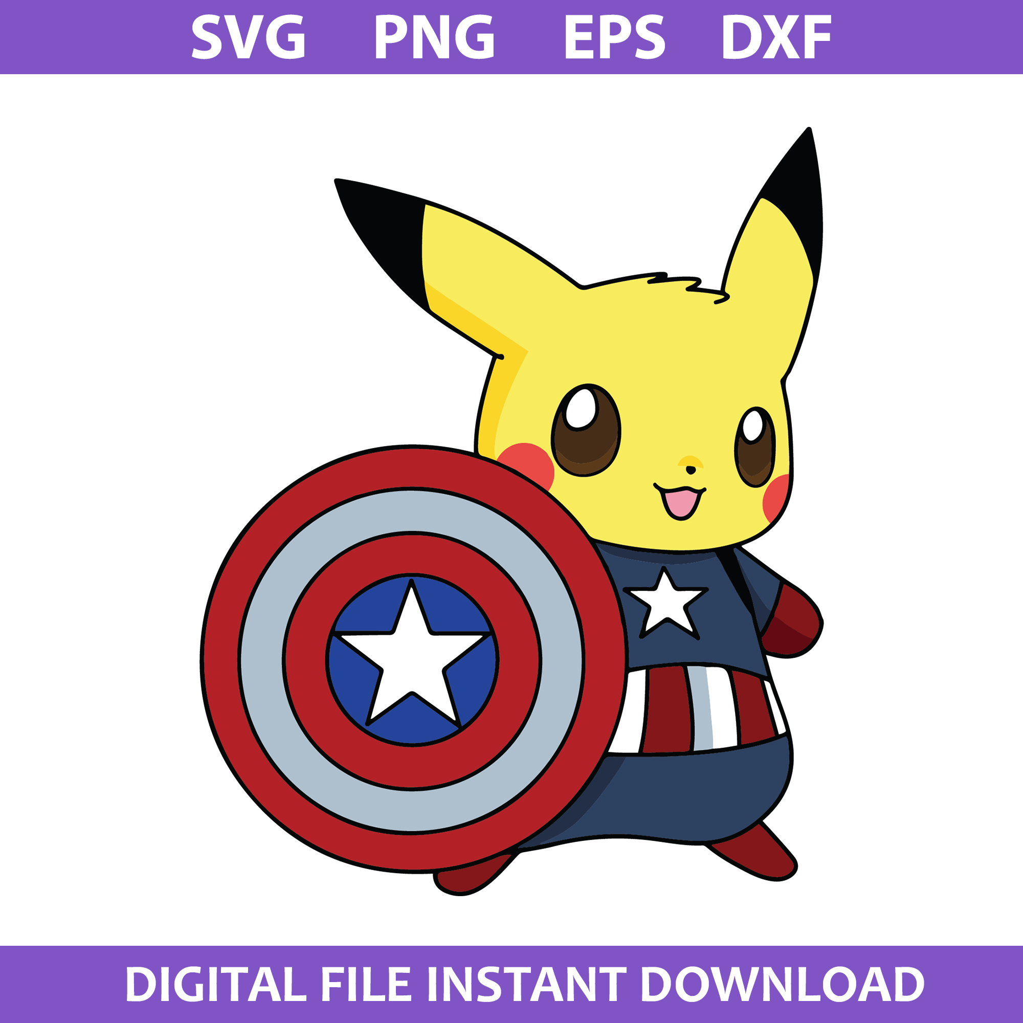 Captain America Pikachu Svg, Captain America Svg, Pikachu Sv | Inspire ...