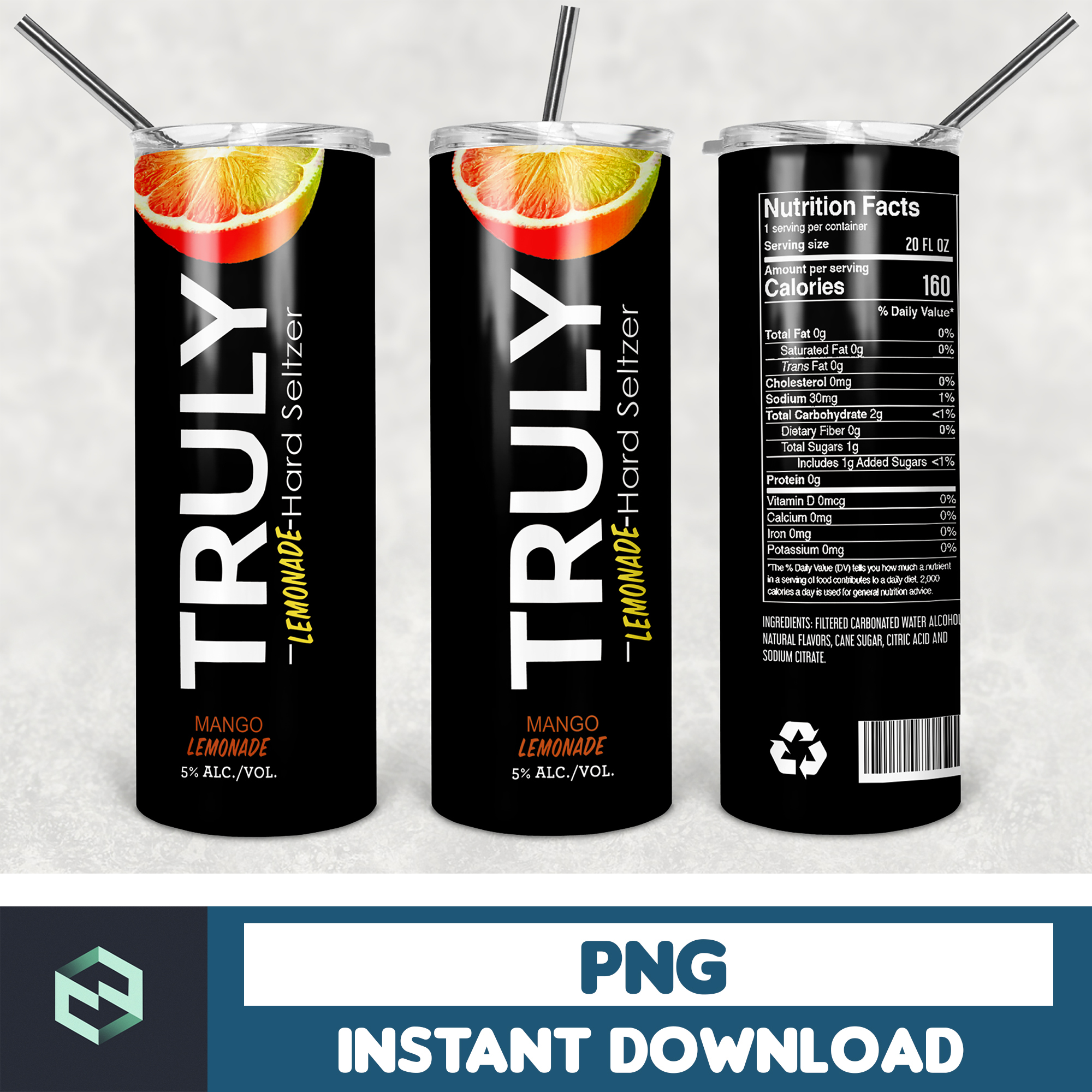 Truly Tumbler Drink Designs PNG High Quality, Designs 20 oz | Inspire ...