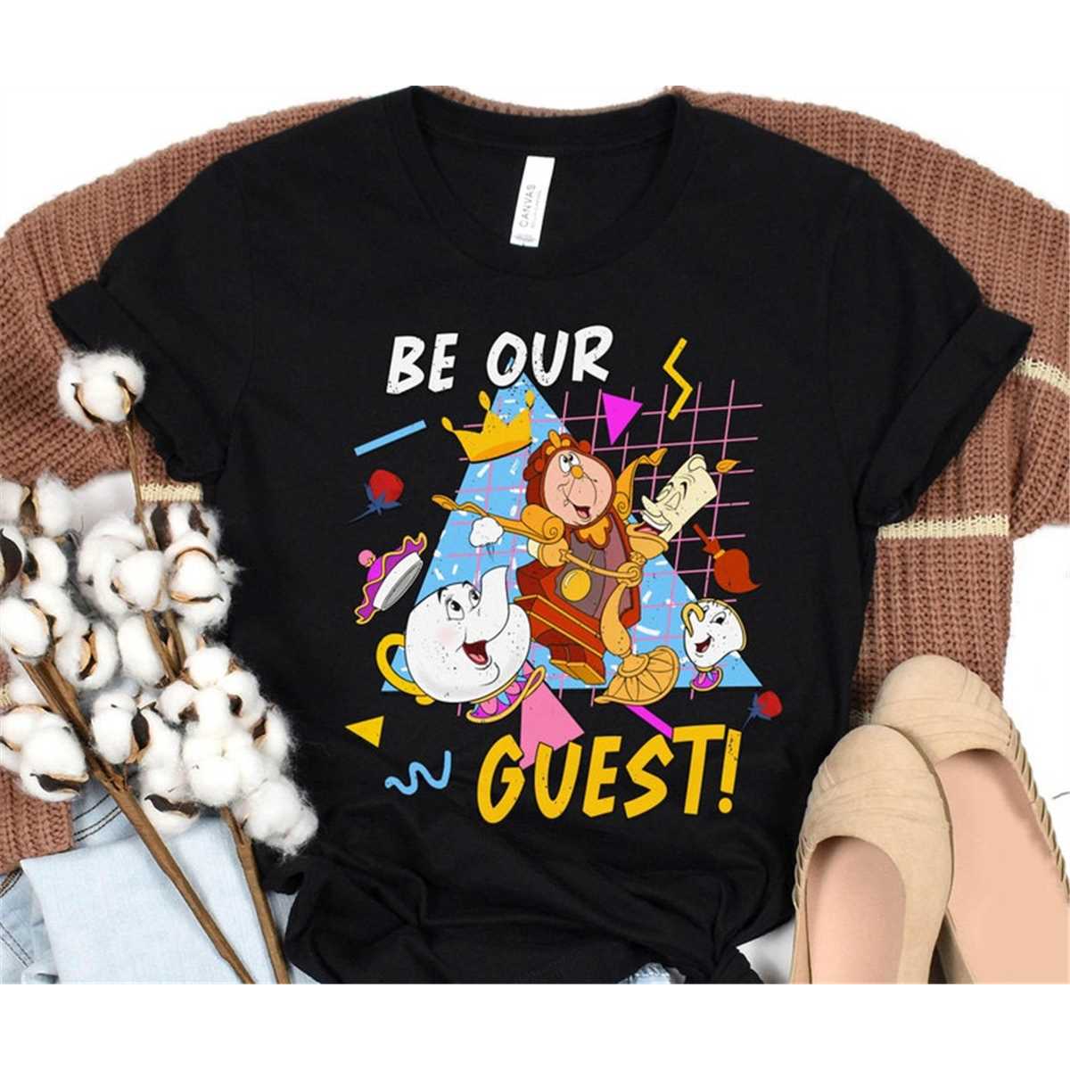 Retro 90s Lumiere Cogsworth Mrs Potts Chip Be Our Guest Beau - Inspire ...