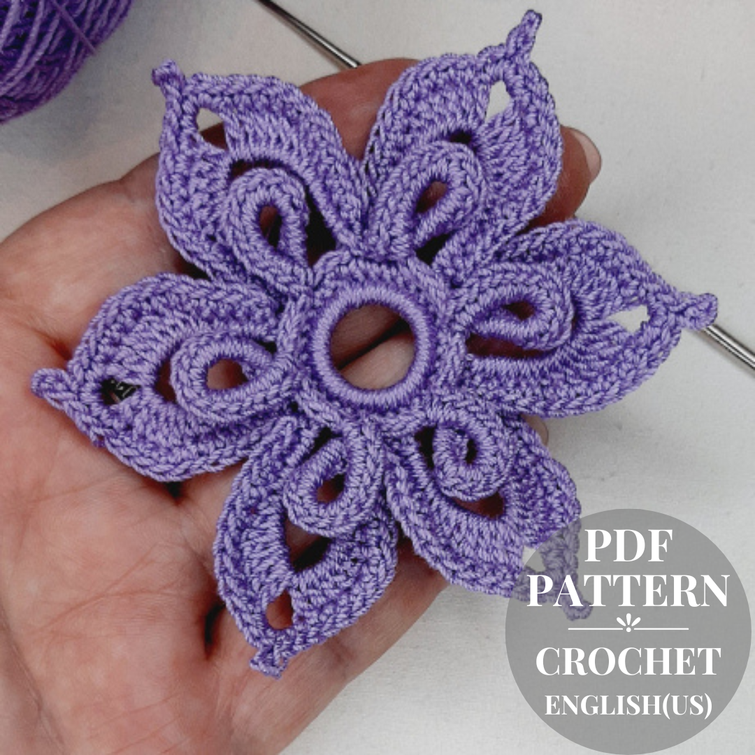 Crochet flower pattern PDF. Floral crochet tutorial for Iris - Inspire ...