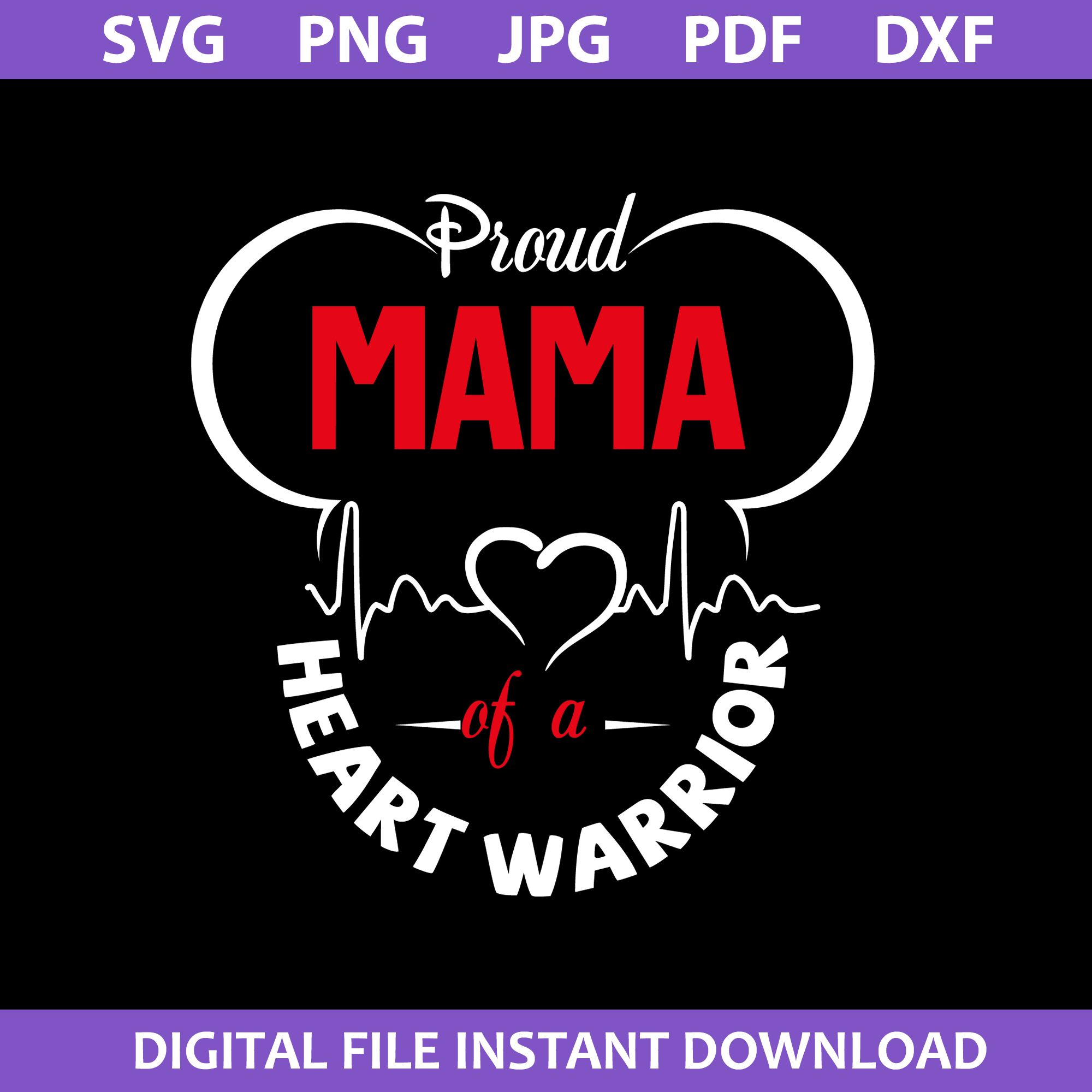 Proud Mama Of A Heart Warrior Svg, Minnie Svg, Disney Mother - Inspire ...