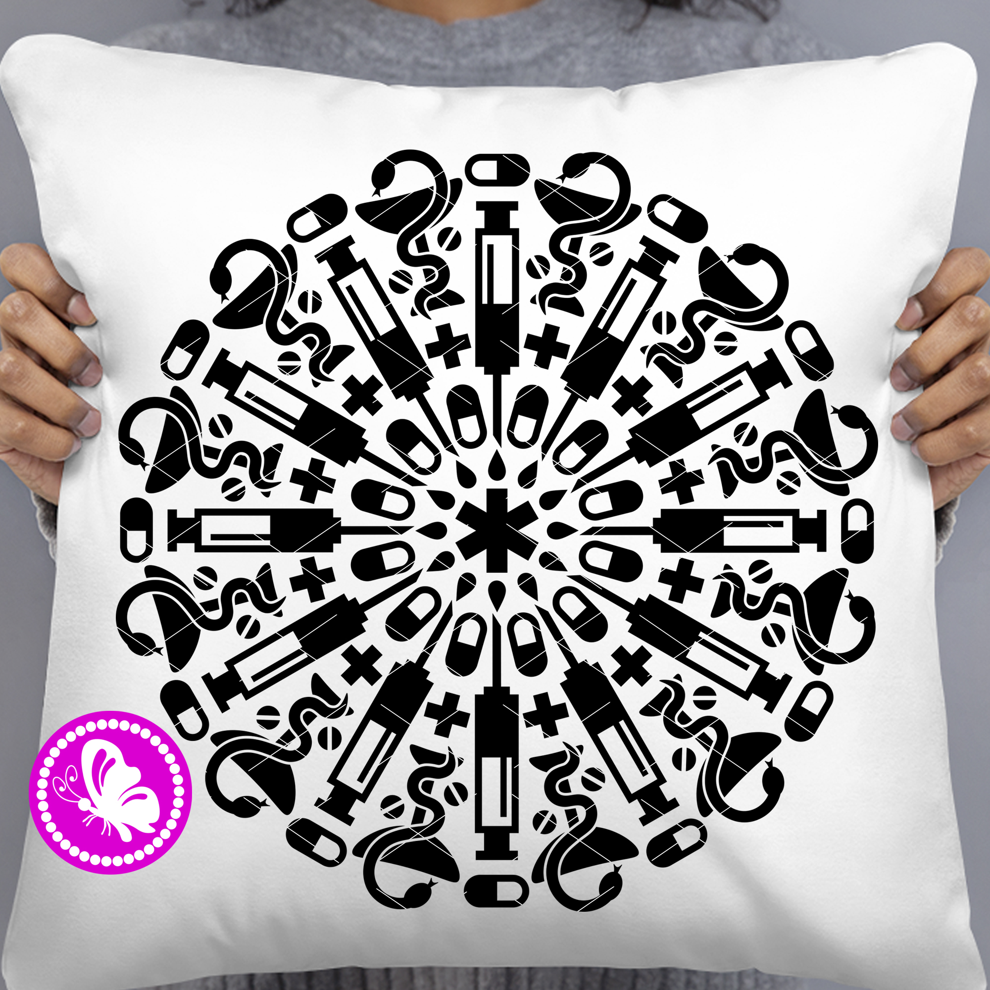 Mandala svg Medicine, nurse, syringe, hospitals, statoscope, | Inspire ...
