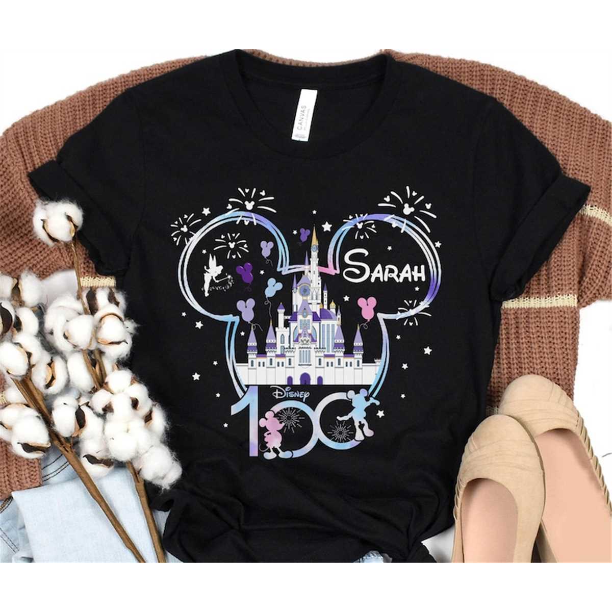 Custom Name Disney100 Mickey Mouse Head T-shirt / Disney 100 | Inspire ...