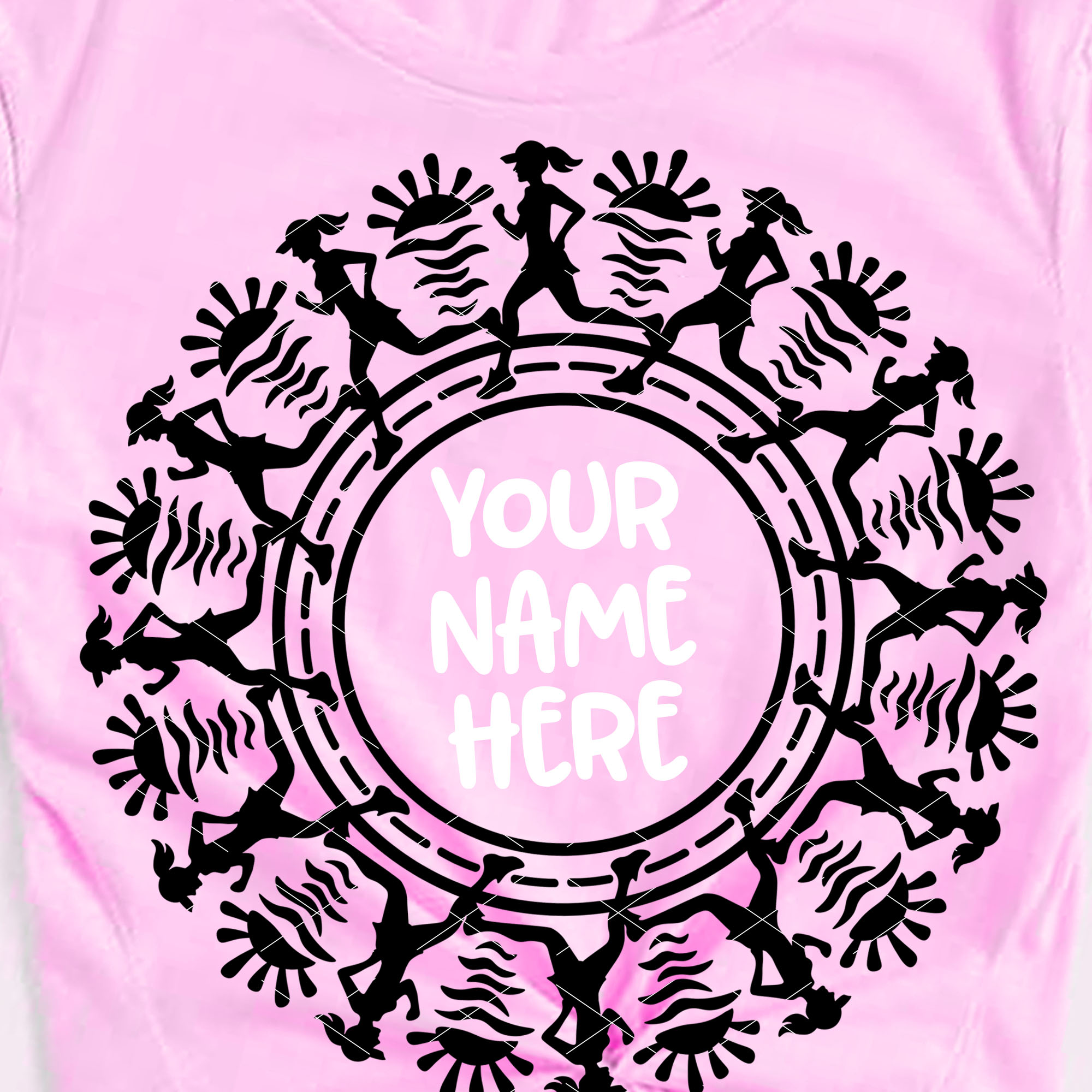 Mandala svg, Frame svg personalized, Running girl print, fit - Inspire ...