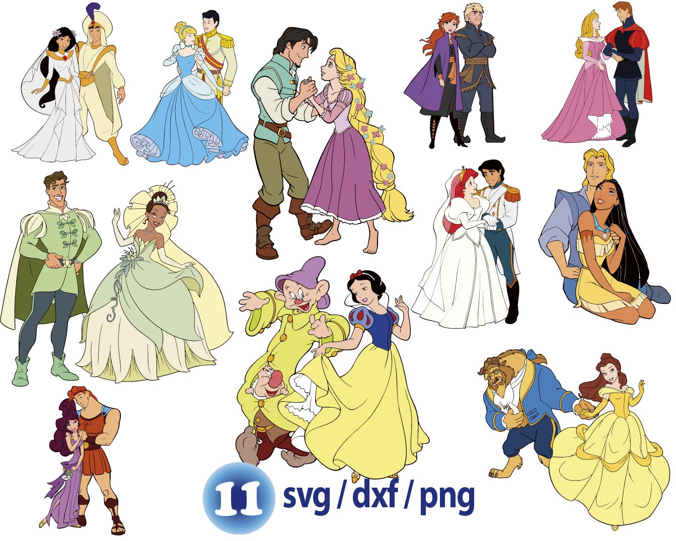 Disney Princess Couple svg, Princess Snow White svg, Princes | Inspire ...