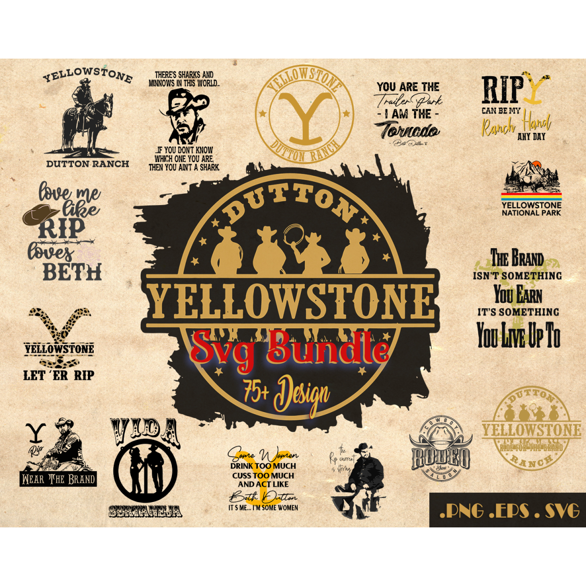 75 Files Yellowstone SVG Bundle | Inspire Uplift