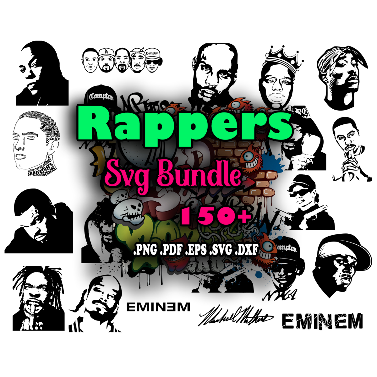 150 Files Rappers SVG Bundle - Inspire Uplift