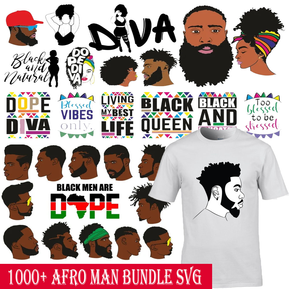1000 Black Man SVG Bundle, Black Man svg, Afro Man Svg Cut F | Inspire ...