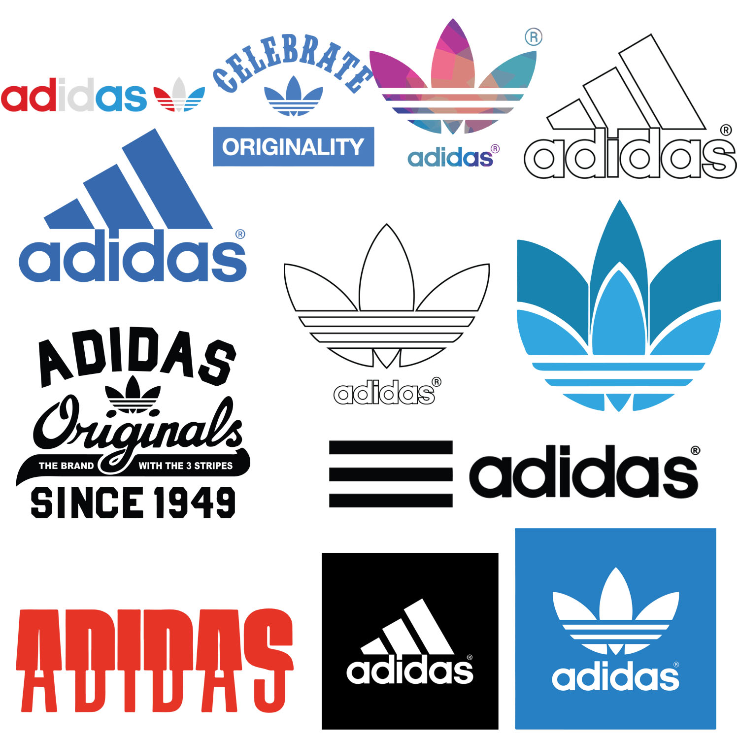 Adidas Logo Brand Bundle Svg, Fashion Brand Svg, Silhouette | Inspire ...