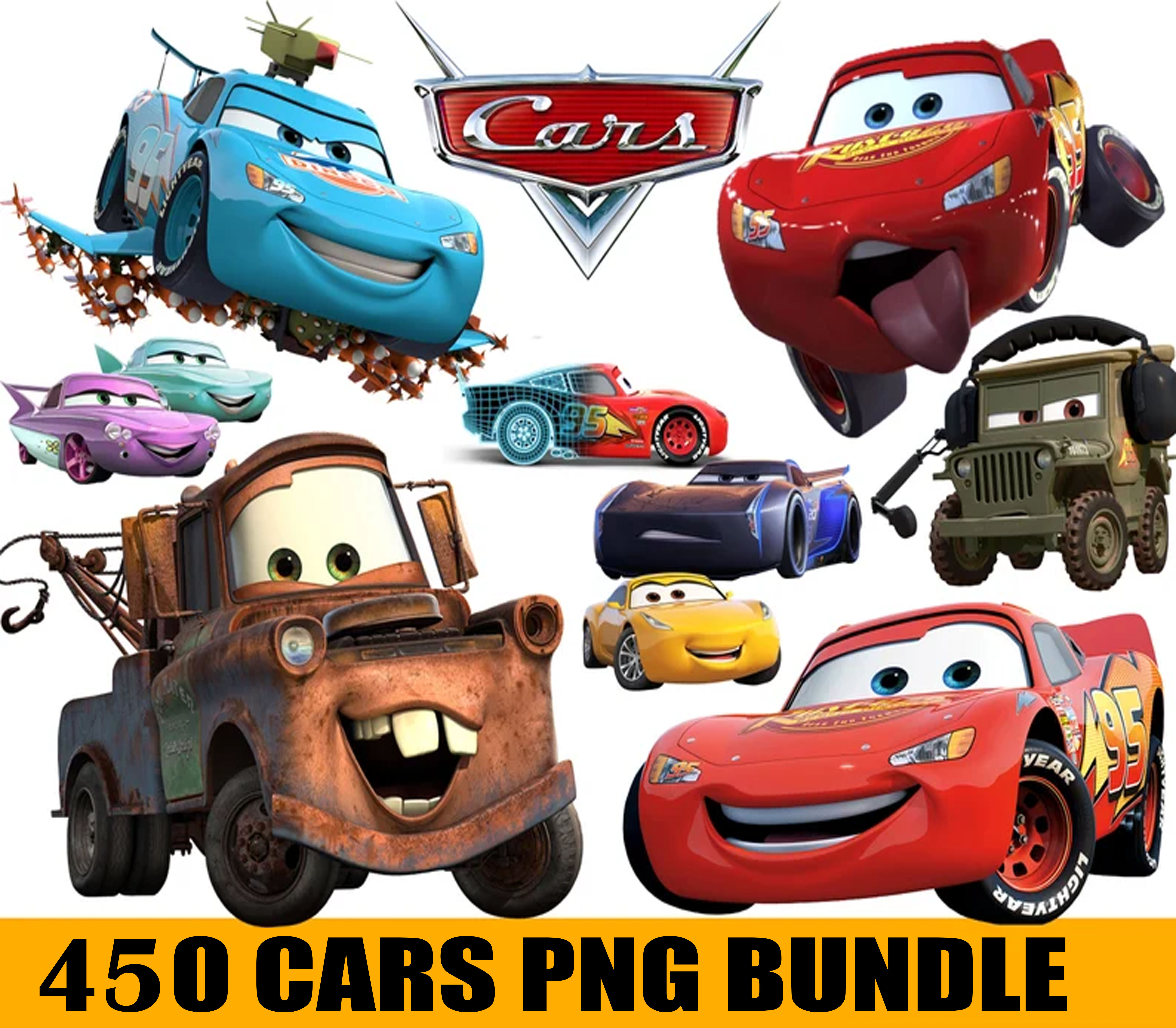 100 CARS CLIPART, Cars PNG, Cars Birthday, Cars Party, Cars - Inspire ...