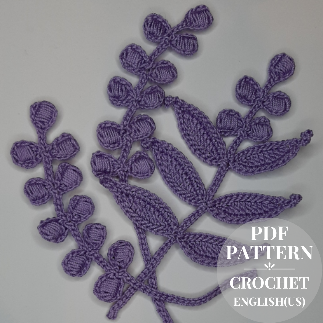 Crochet branch pattern pdf. Crochet twig tutorial. Flower ap - Inspire ...