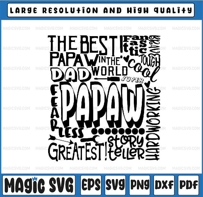 PaPaw SVG, Grandfather SVG, typography word art, Grandpa Dad | Inspire ...