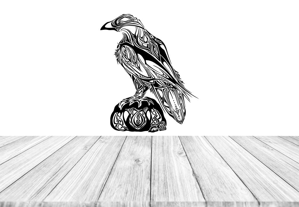 Raven Image Sticker Wall Sticker Vinyl Decal Mural Art Decor - Inspire ...
