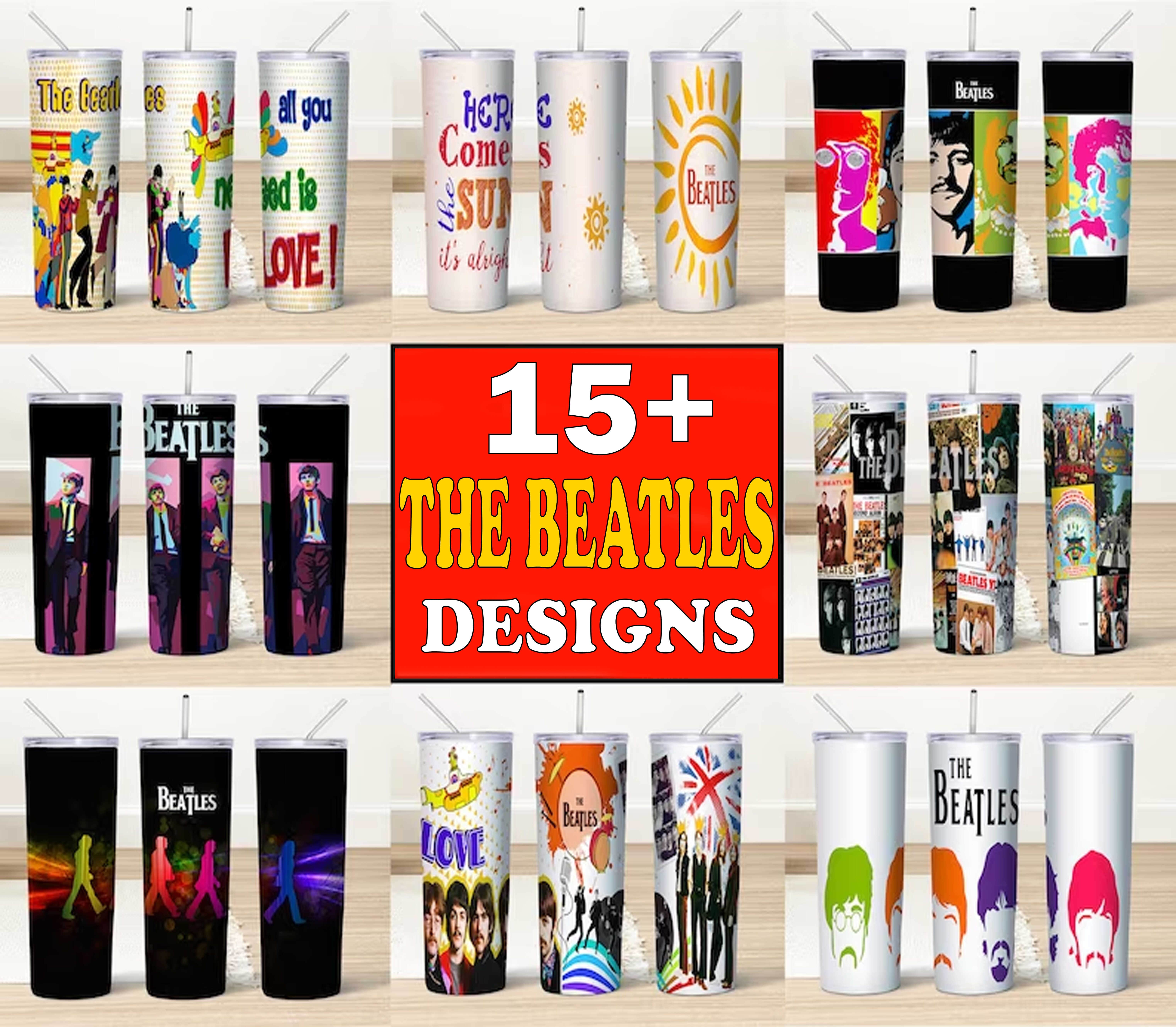 18 Designs The Beatles 20oz Tumbler wrap,The Beatles Tumbler | Inspire ...