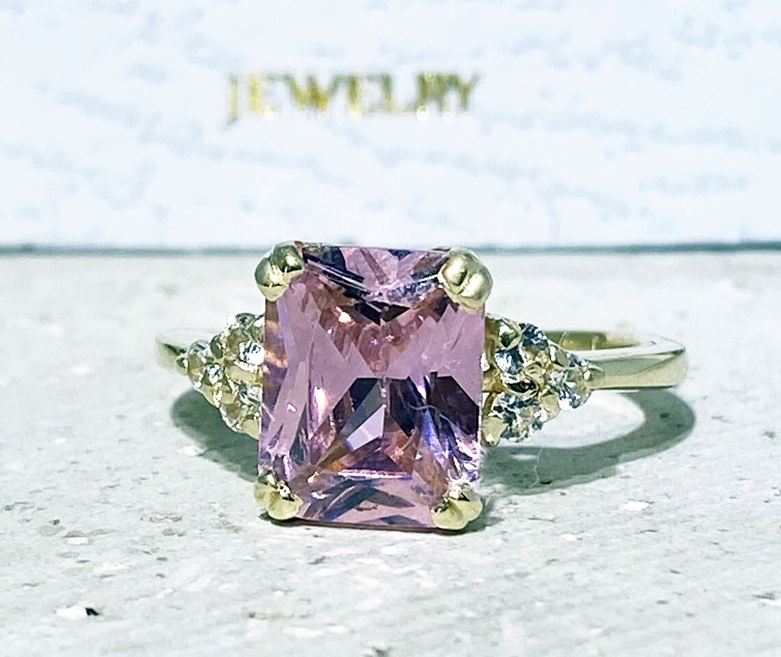Rose Quartz Ring - October Birthstone - Statement Ring | Inspire Uplift