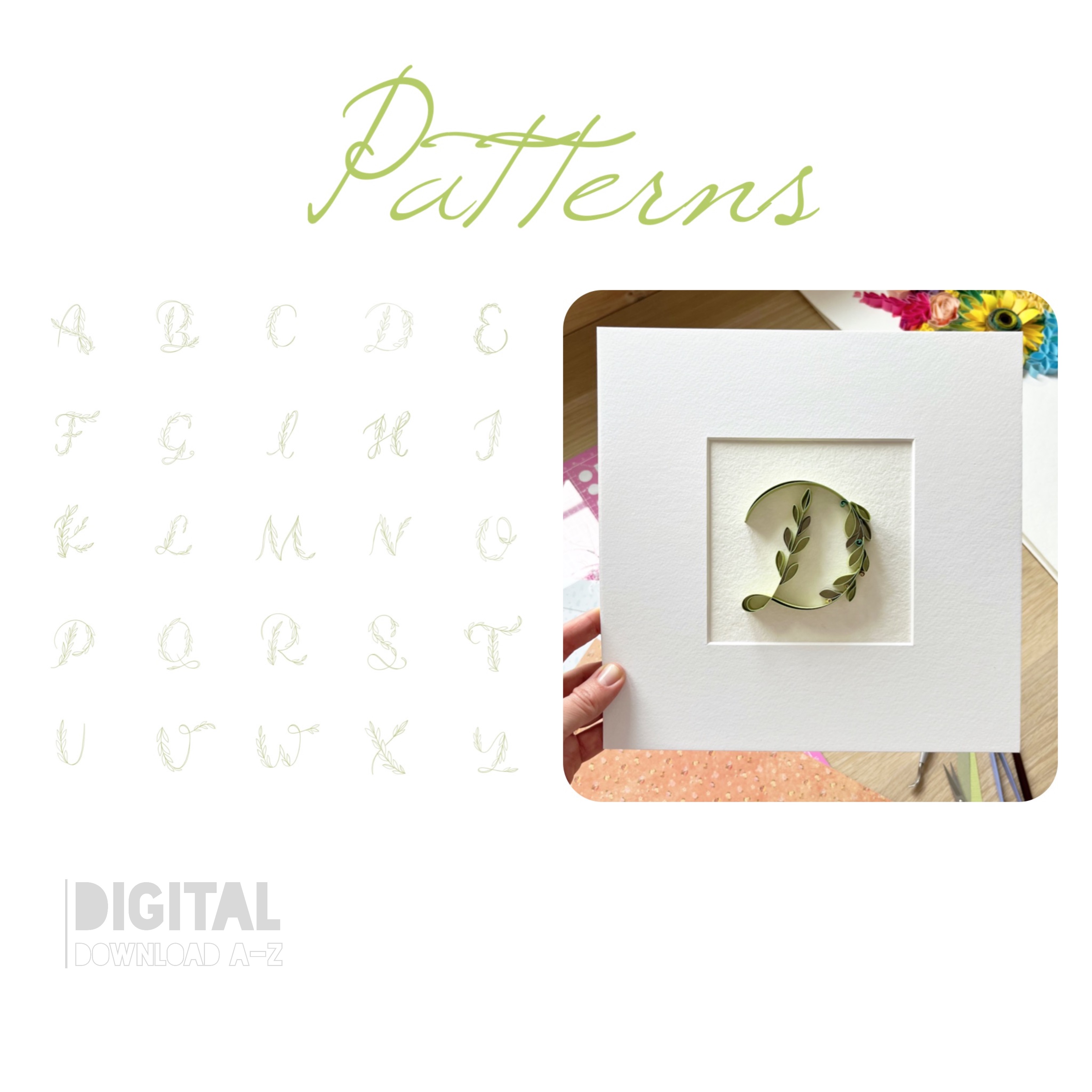 Set of patterns to make quilled letters | Alphabet A-Z | Qui | Inspire ...
