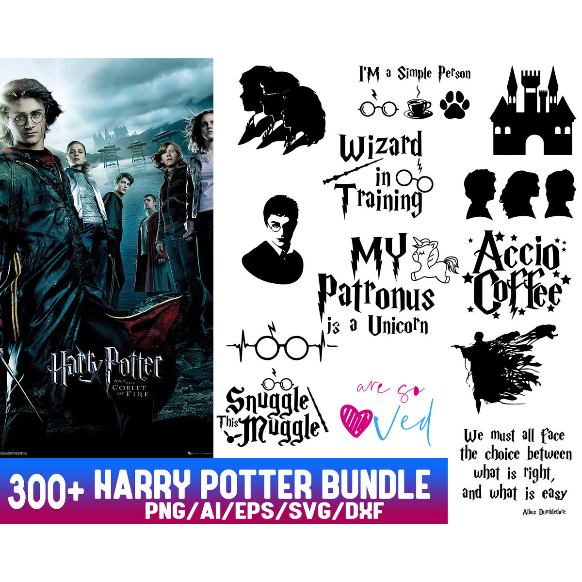 300 FILES Harry Potter Bundle SVG | Inspire Uplift