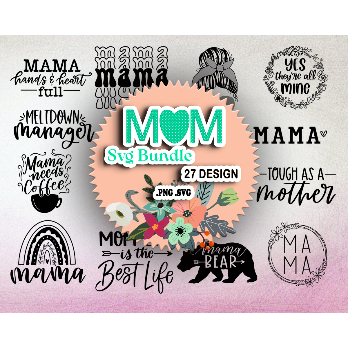 27 Designs Mom SVG Bundle | Inspire Uplift