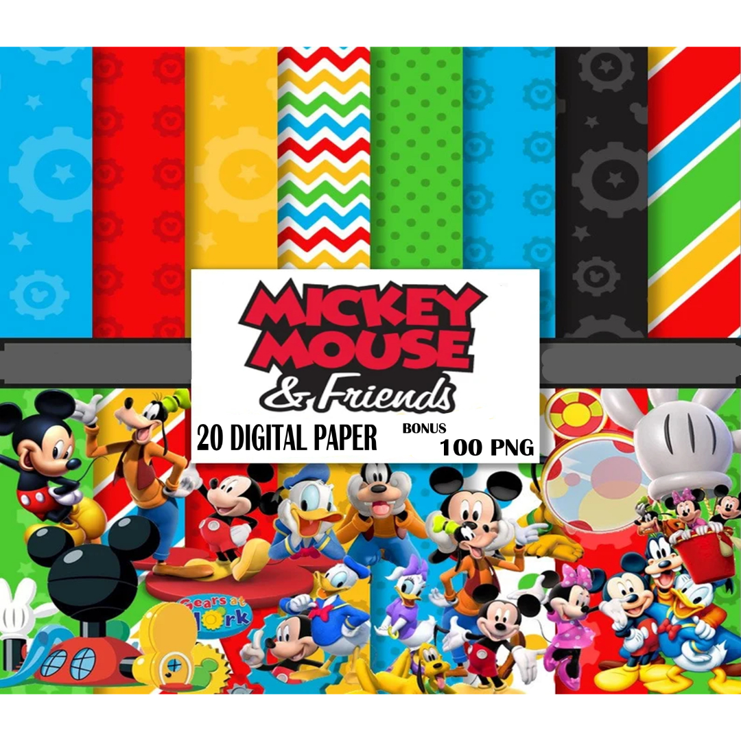 20 Mickey Mouse Digital Paper, Mickey Background, Polka Dots | Inspire ...