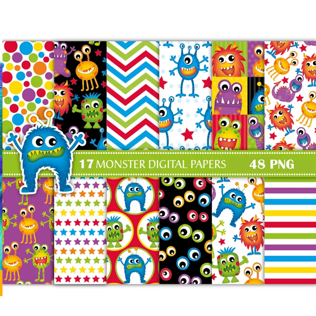 17 Monsters University Digital Paper, Blue Green Paper, Mons | Inspire ...
