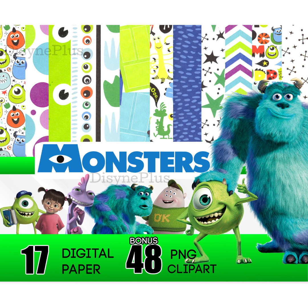 17 Monsters University Digital Paper, Blue Green Paper, Mons | Inspire ...