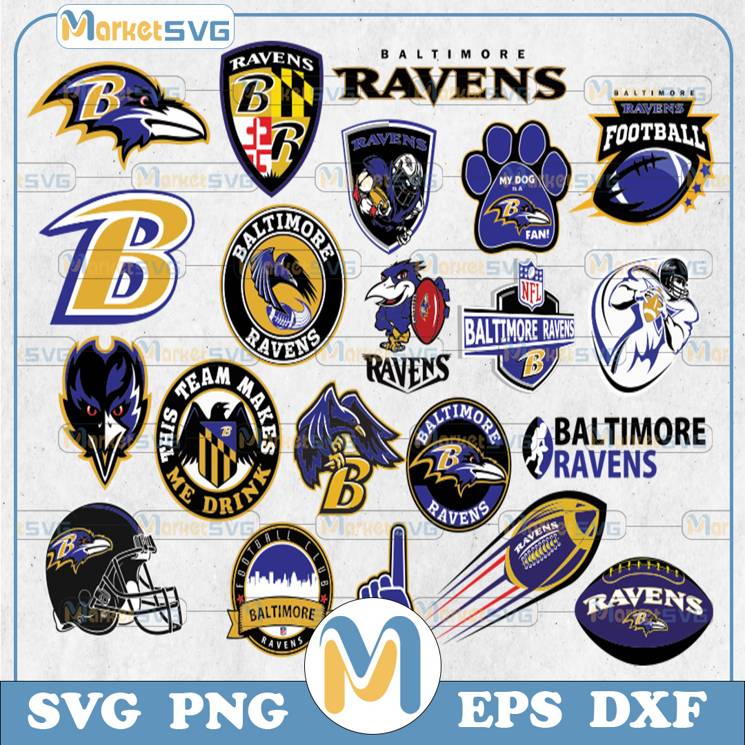 21 Files Baltimore Ravens Football team Svg, Baltimore Raven - Inspire ...