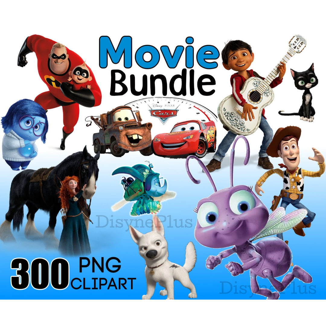 300 Movie Bundle Clipart, Coco Cars, Toy Story Merida, Movie - Inspire ...