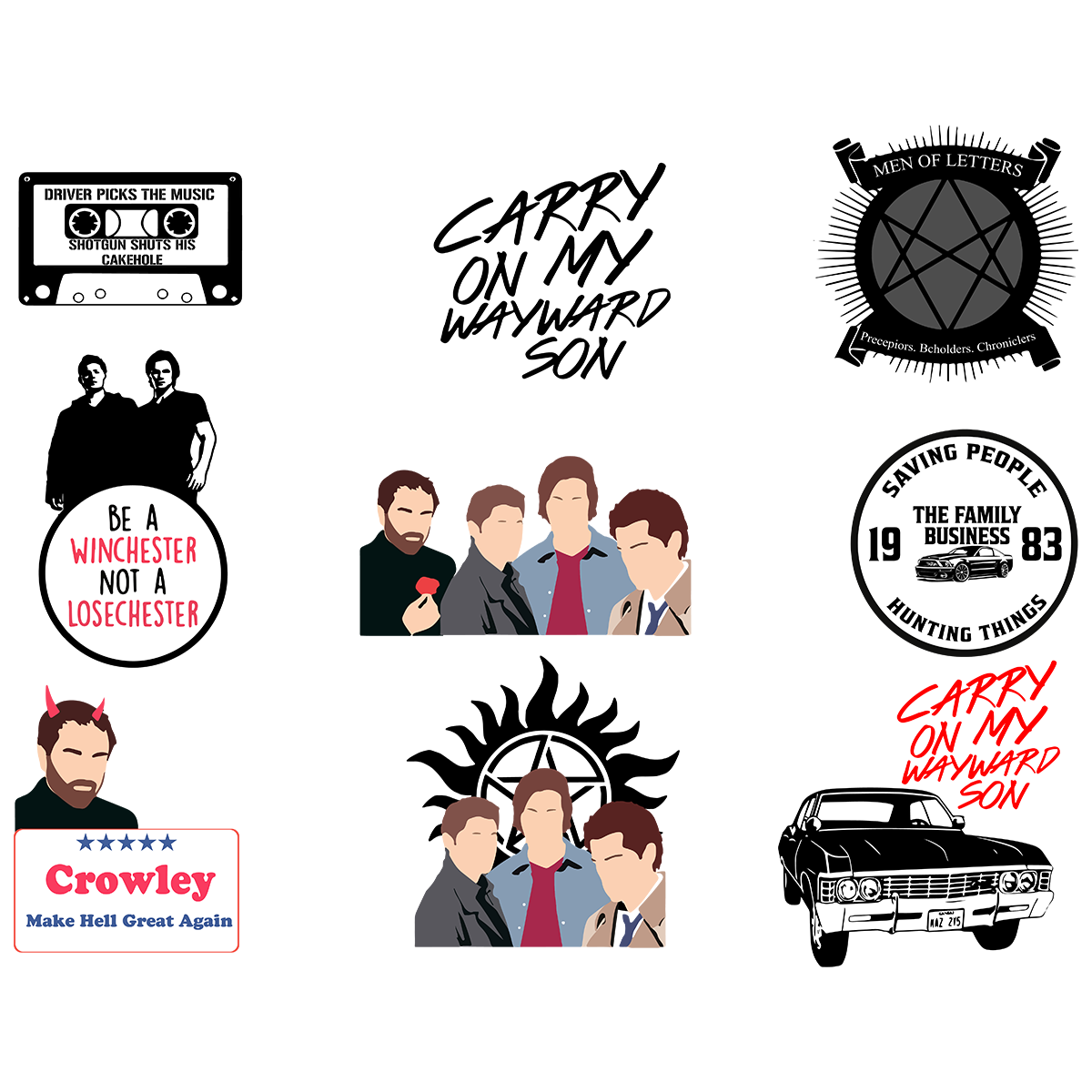 200 Supernatural Svg , Winchester Brothers Svg, Dean & Sam W | Inspire ...