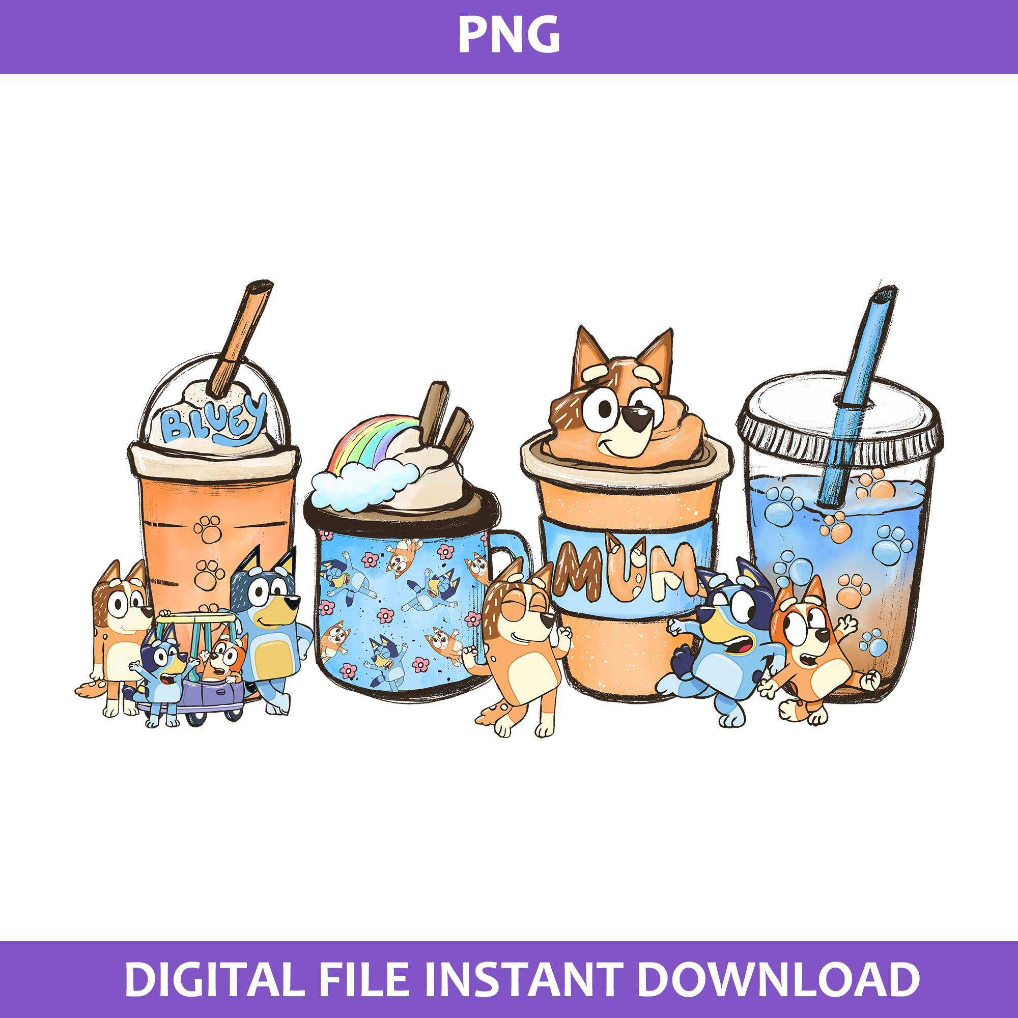 Mum Coffee Png, Bluey Coffee Png, Bluey Png, Cartoon Png Dig | Inspire ...