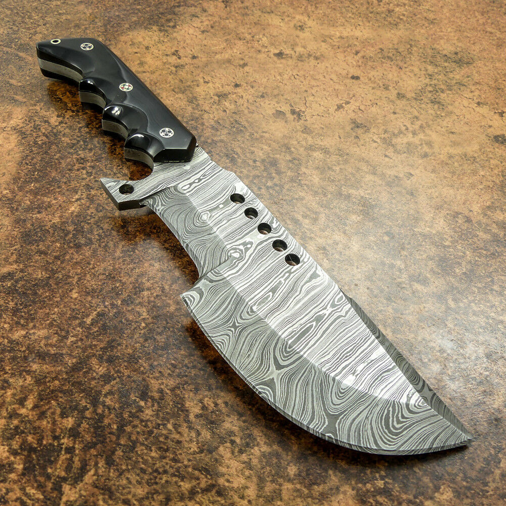 CUSTOM DAMACUS STEEL FULL TANG TRAKKER KNIFE FULLER BULL HOR | Inspire ...
