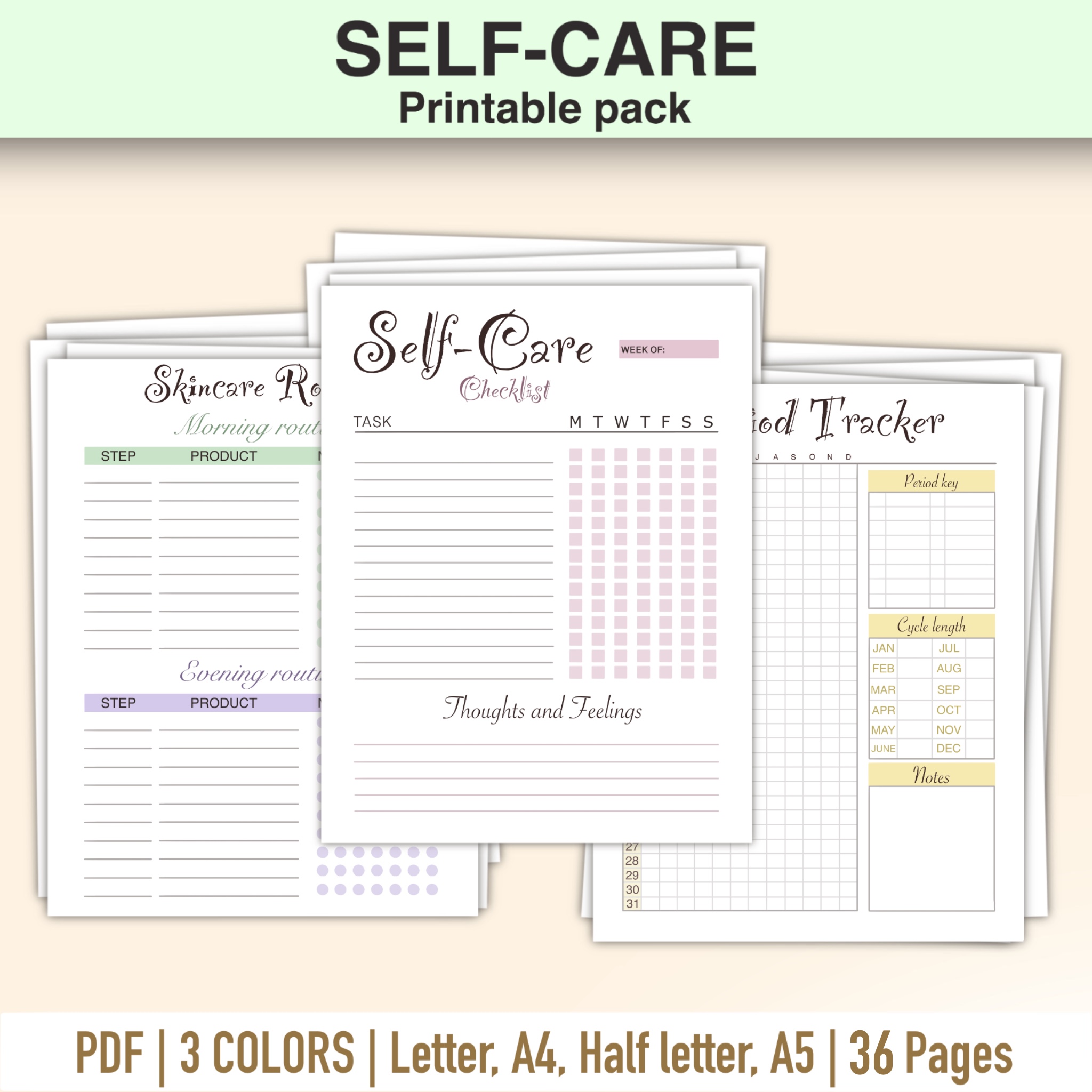 Self-care planning, Self-care printable pack, Printable self - Inspire ...