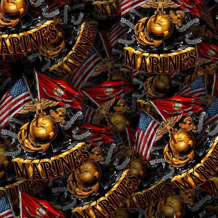 Marines Crossed Flags 22 Seamless Tileable Repeating Pattern - Inspire ...