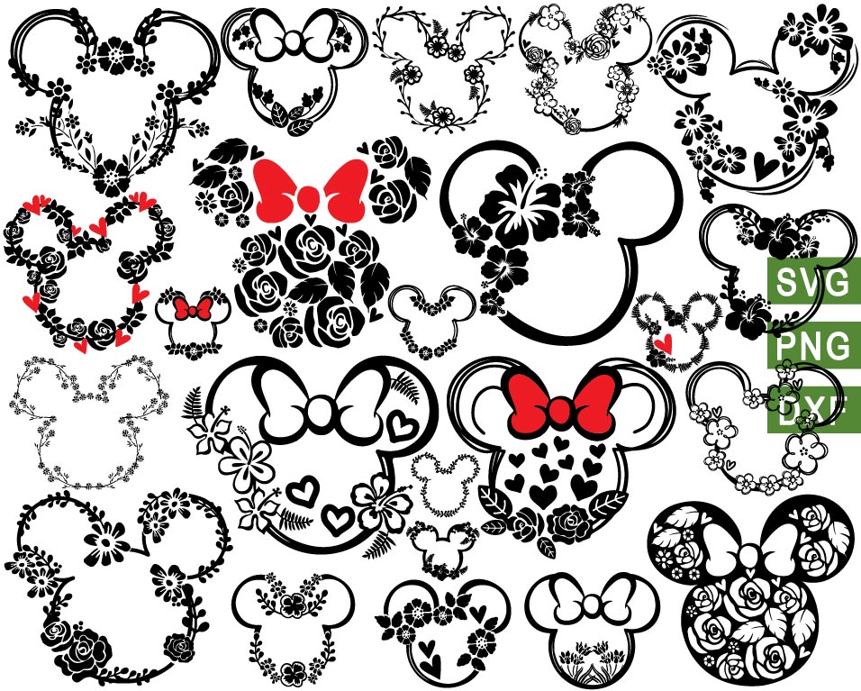 Minnie Mouse flowers svg, disney ornament svg, Minnie arrang - Inspire ...